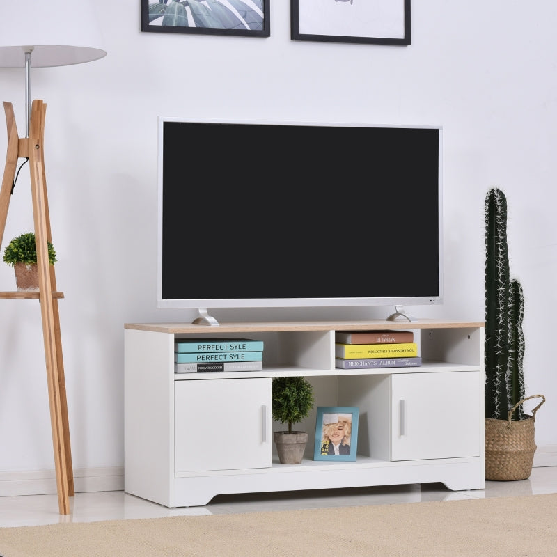 Boxy TV Stand, With Wood-Effect Table Top – Audab UK