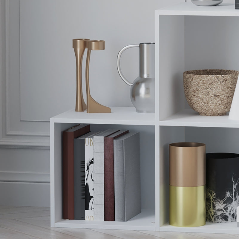 6 Cubes 3-Tier Shelving Cabinet, Particle Board-White – Audab UK