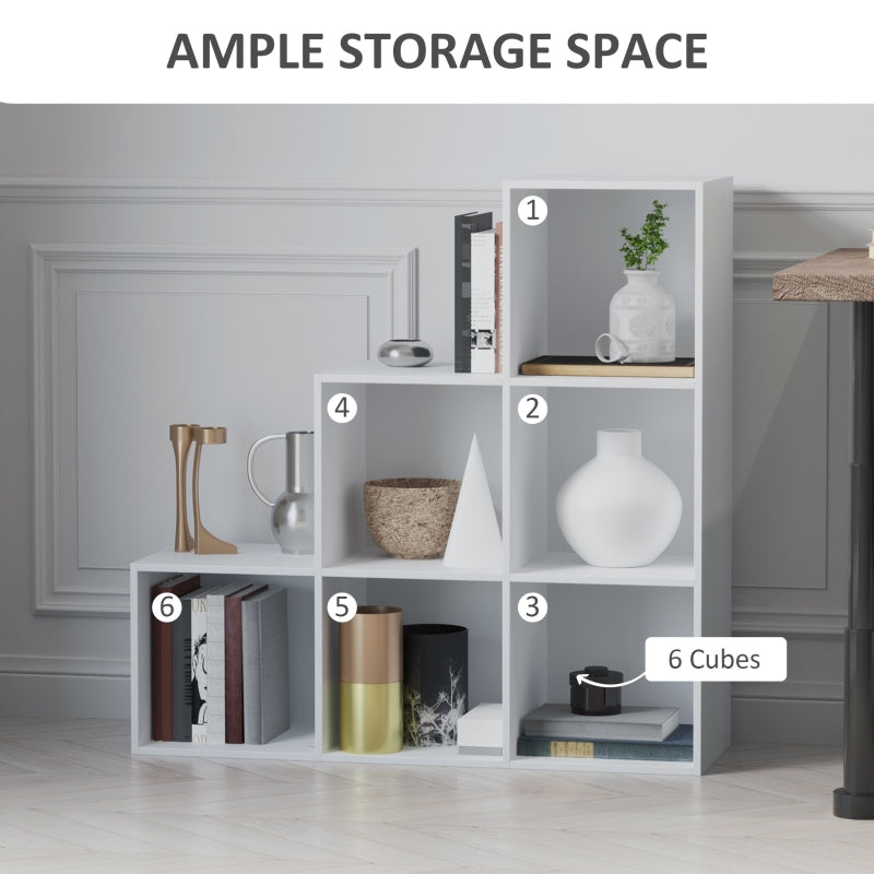 6 Cubes 3-Tier Shelving Cabinet, Particle Board-White – Audab UK